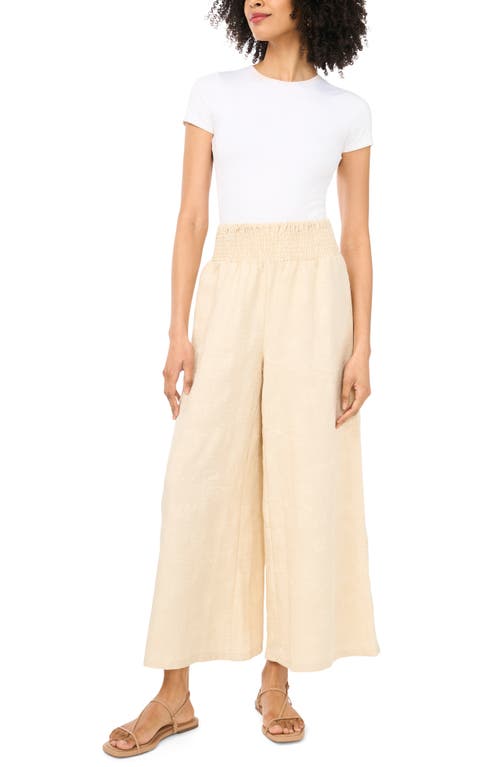 VINCE CAMUTO Smocked Waist Crop Wide Leg Pants